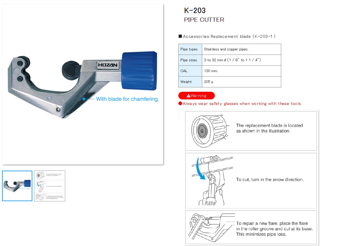Ichiban Precision Sdn Bhd - Hozan - Hozan Pipe Cutter